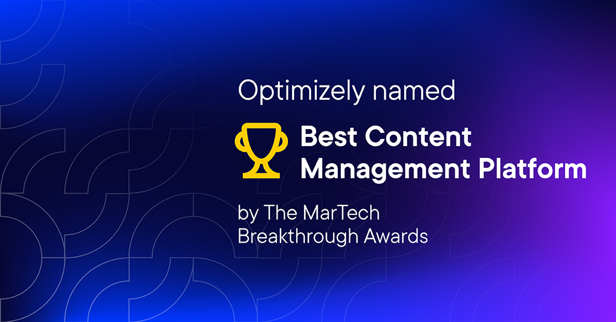 We're named ‘Best CMP' of 2024 - Optimizely