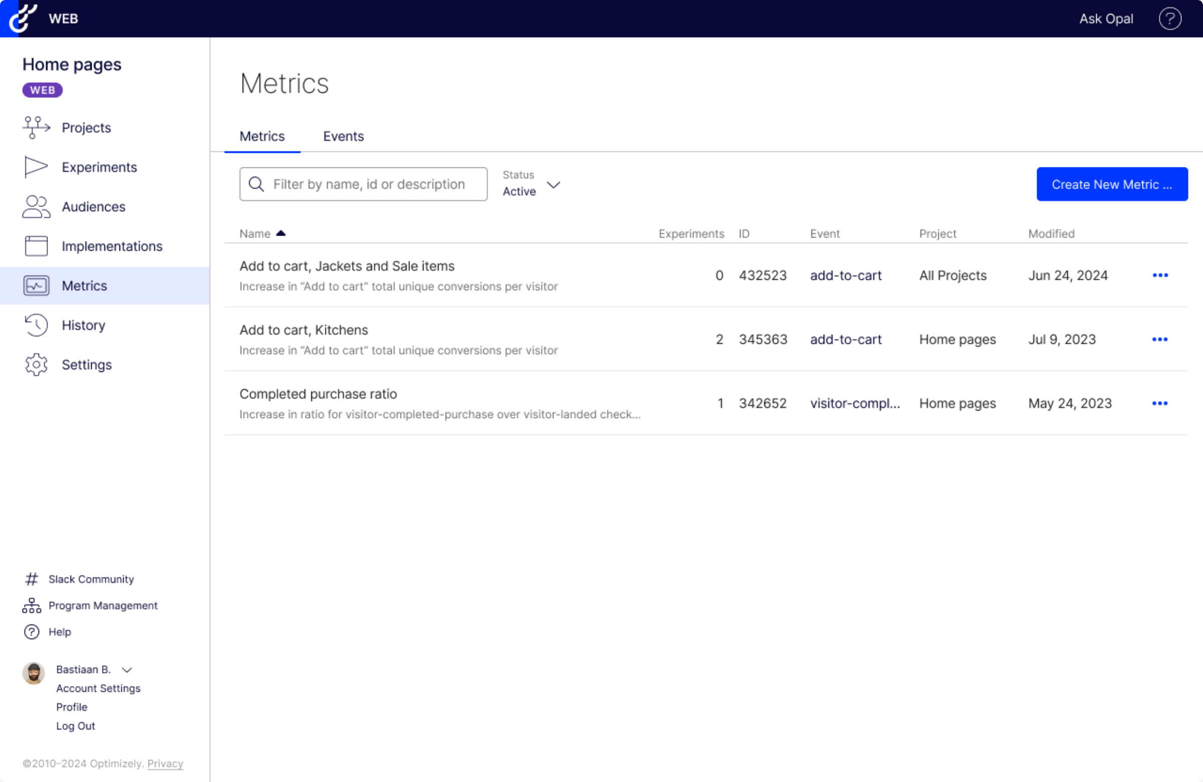 Latest updates for Web Experimentation - Optimizely