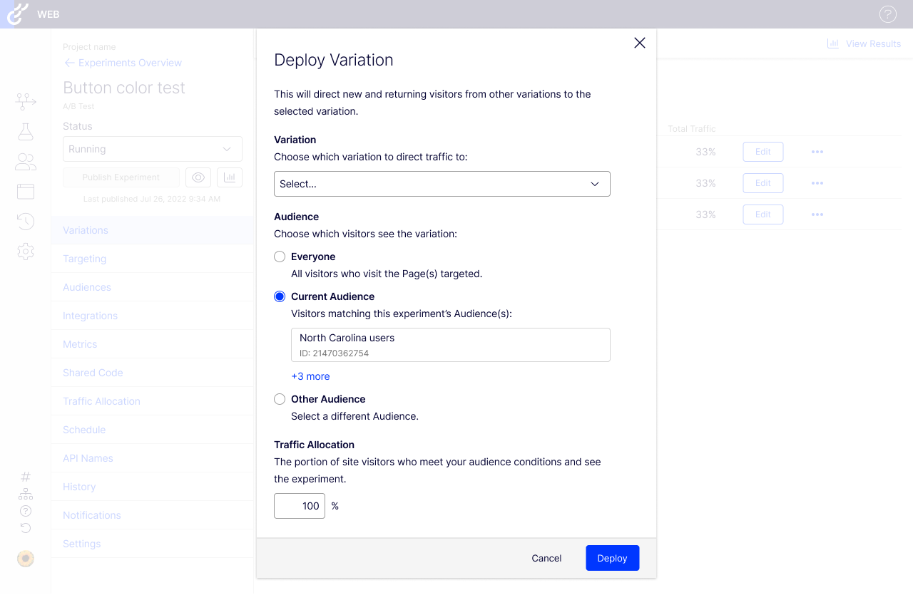 Web Experimentation - Optimizely