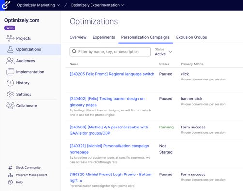 Product Roadmap - Optimizely