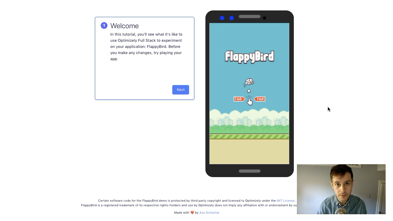 FlappyBird - Feature flags & experimentation video tutorial - Optimizely